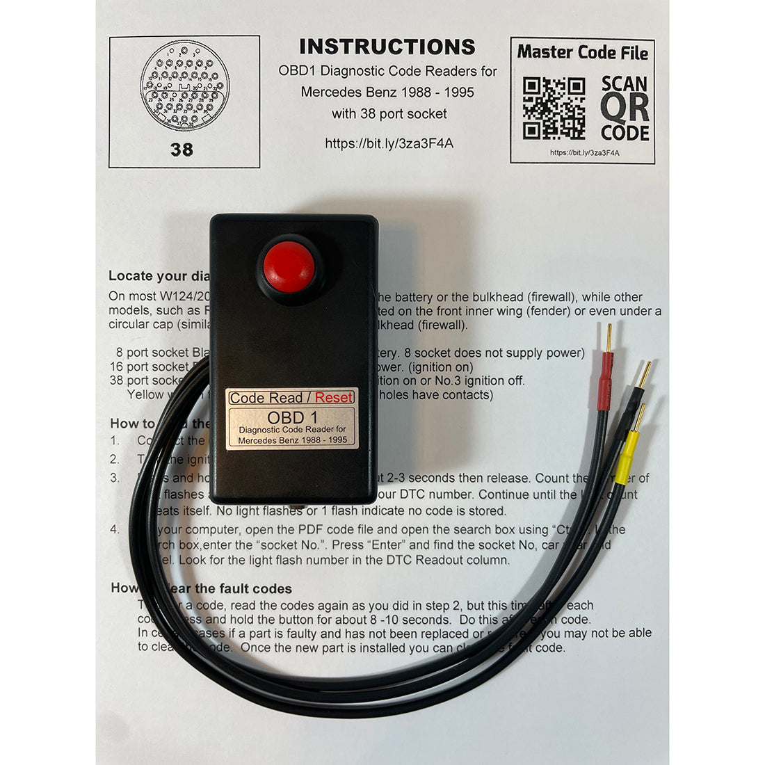 OBD1 Diagnostic code reader for Mercedes cars with the round 38 port s